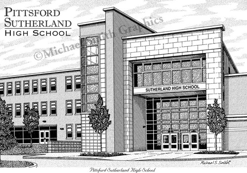 Pittsford Sutherland High School wall art print by Michael Smith