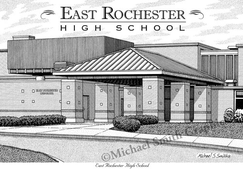 East Rochester High School wall art print by Michael Smith Graphics