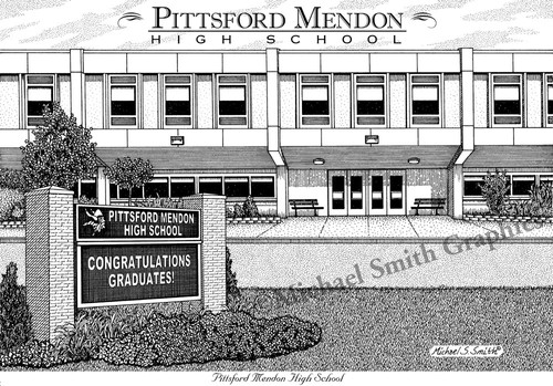 Pittsford Mendon High School wall art print by Michael Smith Graphics