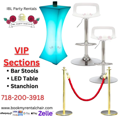 OWN TRANSPORT PRICING - VIP Sections LED Table | Baby Shower Chairs