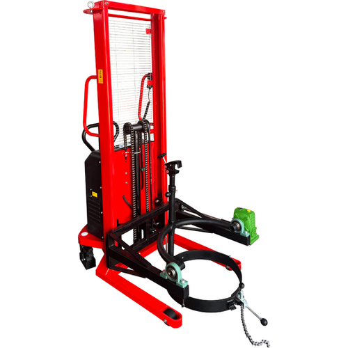 Electric drum lifter/transport, manual rotator, 55 gal, 59" lift, 1,144 ...