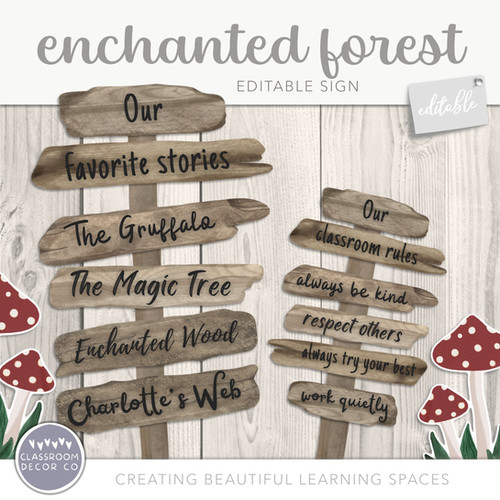 Enchanted Forest | Driftwood Sign | Classroom Decor Co