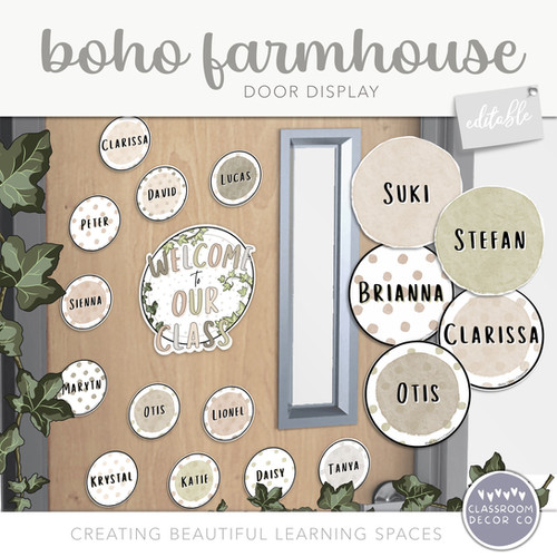 Boho Farmhouse | Door Display | Classroom Decor Co