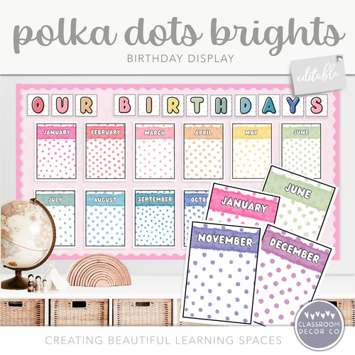 Polka Dots Brights | Birthday Display | Classroom Decor Co