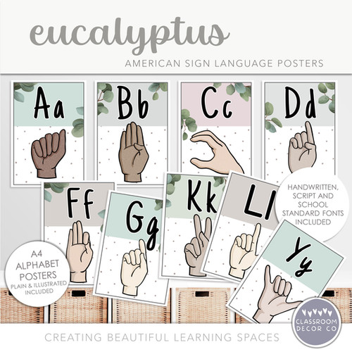 Eucalyptus | ASL American Sign Language Posters | Classroom Decor Co