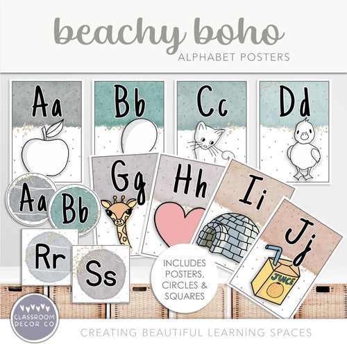 Beachy Boho | Alphabet Poster | Classroom Decor Co