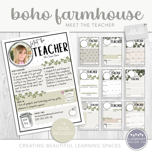 Boho Farmhouse | Meet the Teacher | Classroom Decor Co