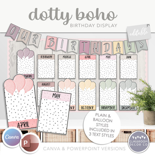 Dotty Boho | Birthday Display | Classroom Decor Co