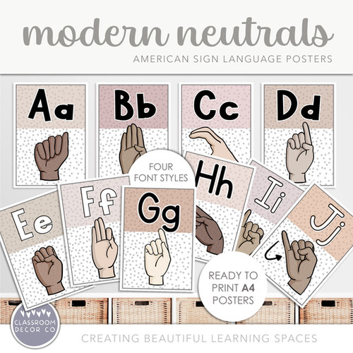 Modern Neutrals | ASL Posters | Classroom Decor Co