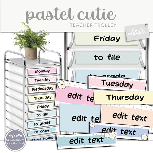 Pastel Cutie | Teacher Trolley Labels | Classroom Decor Co