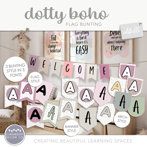 Dotty Boho | Bunting | Classroom Decor Co