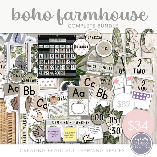 Boho Farmhouse | Complete Bundle | Classroom Decor Co