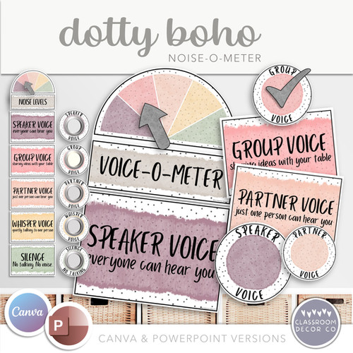Dotty Boho | Noise-O-Meter | Classroom Decor Co