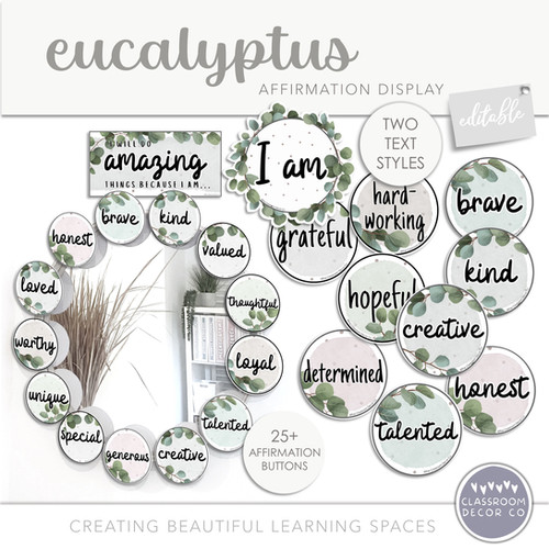 Eucalyptus | Affirmations Display | Classroom Decor Co