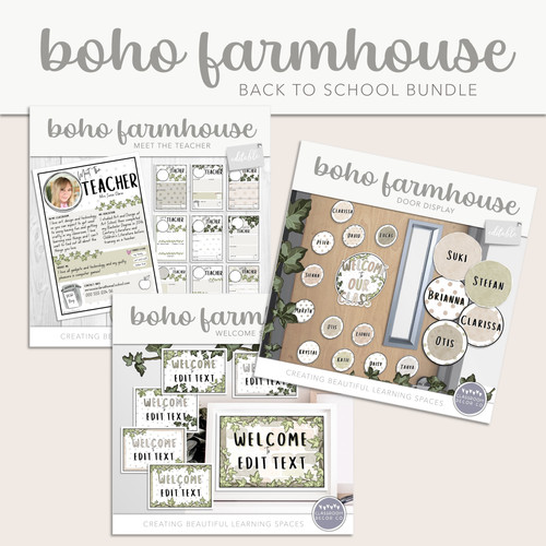 Boho Farmhouse | Back to School Mini Bundle | Classroom Decor Co