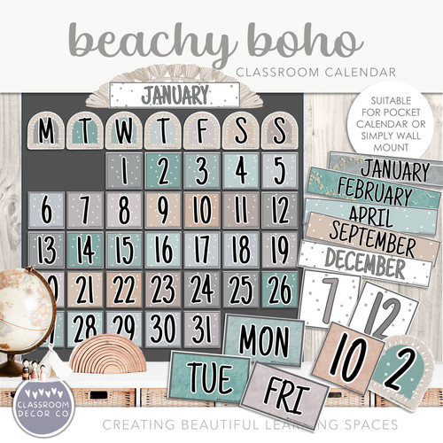 Beachy Boho | Calendar | Classroom Decor Co