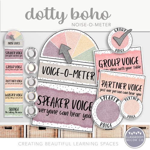 Dotty Boho | Noise-O-Meter | Classroom Decor Co
