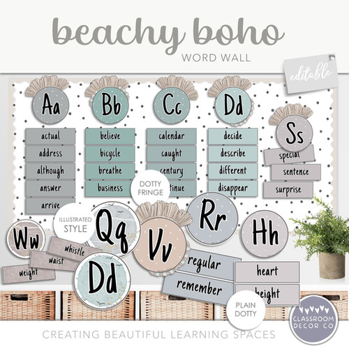 Beachy Boho | Word Wall | Classroom Decor Co