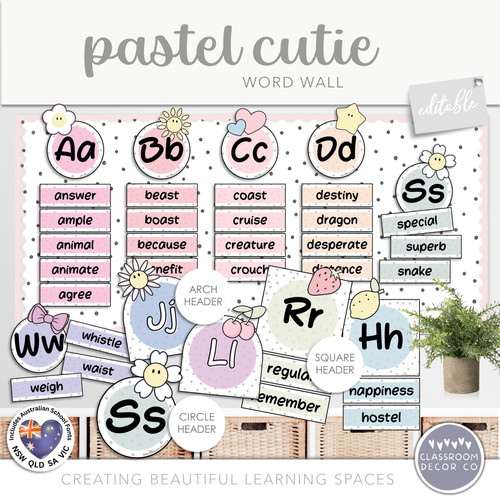 Pastel Cutie | Word Wall | Classroom Decor Co