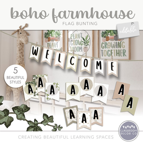 Boho Farmhouse | Bunting | Classroom Decor Co