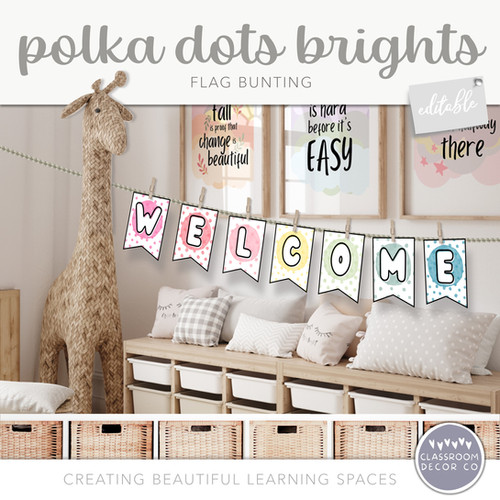 Polka Dots Brights | Bunting | Classroom Decor Co