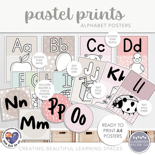 Pastel Prints | Alphabet Posters | Classroom Decor Co