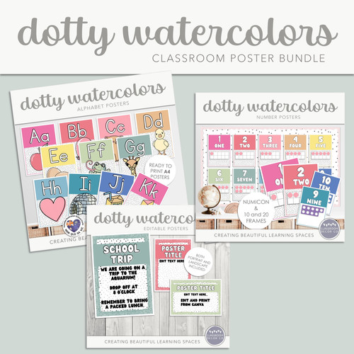 Dotty Watercolor | Classroom Posters Mini Bundle | Classroom Decor Co