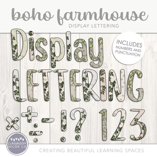 Boho Farmhouse | Display Lettering | Classroom Decor Co