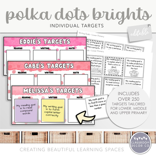 Polka Dots Brights | Individual Targets | Classroom Decor Co