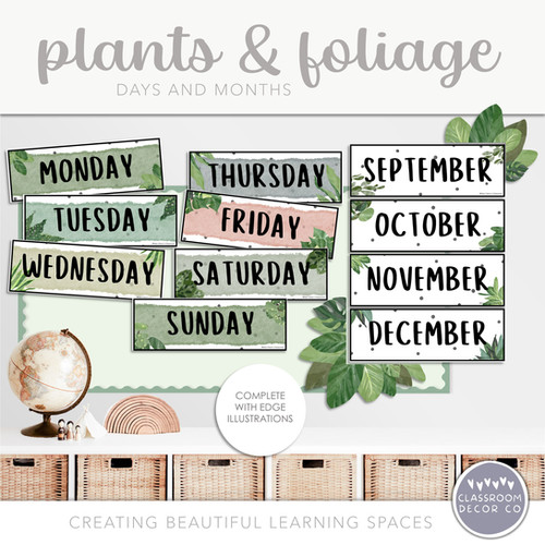 Plants and Foliage | Days and Months | Classroom Decor Co