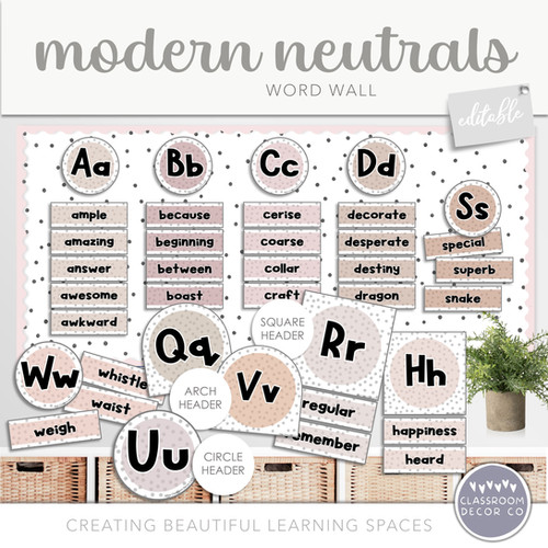 Modern Neutrals | Word Wall | Classroom Decor Co