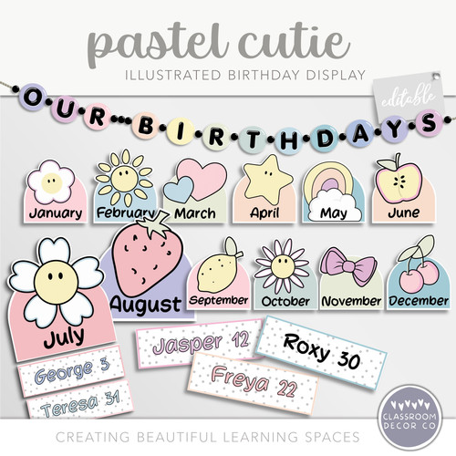 Pastel Cutie | Birthday Display | Classroom Decor Co