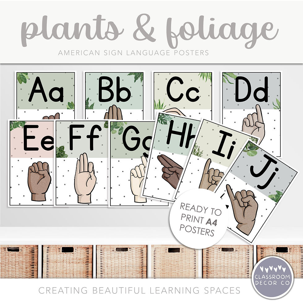 Plants and Foliage | ASL American Sign Language Posters | Classroom ...