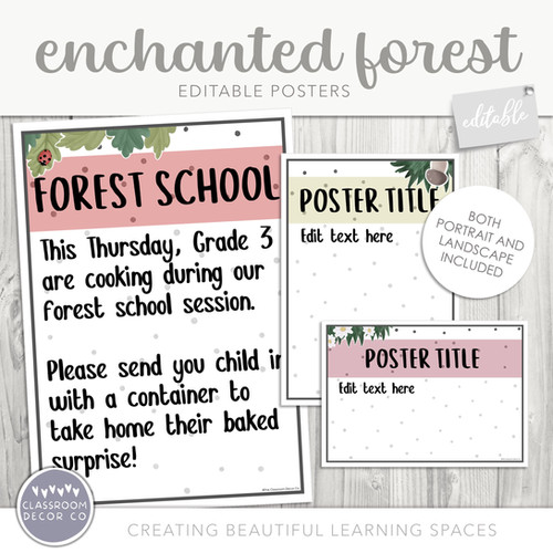 Enchanted Forest | Editable Posters | Classroom Decor Co