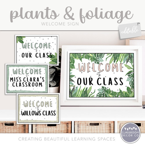 Plants and Foliage | Welcome Sign | Classroom Decor Co