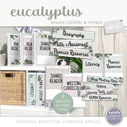Eucalyptus | Binder Covers and Spines | Classroom Decor Co