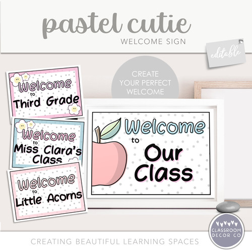 Pastel Cutie | Welcome Sign | Classroom Decor Co