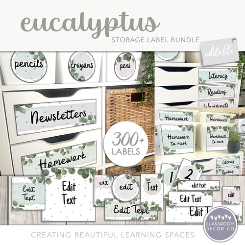 Eucalyptus | Storage Label Bundle | Classroom Decor Co