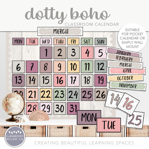 Dotty Boho | Calendar | Classroom Decor Co