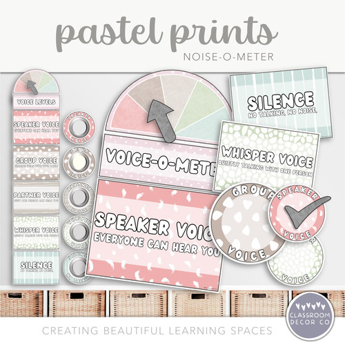 Pastel Prints | Noise-O-Meter | Classroom Decor Co
