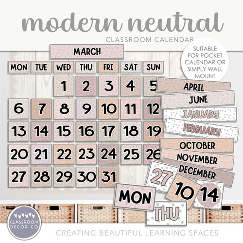 Modern Neutrals | Calendar | Classroom Decor Co