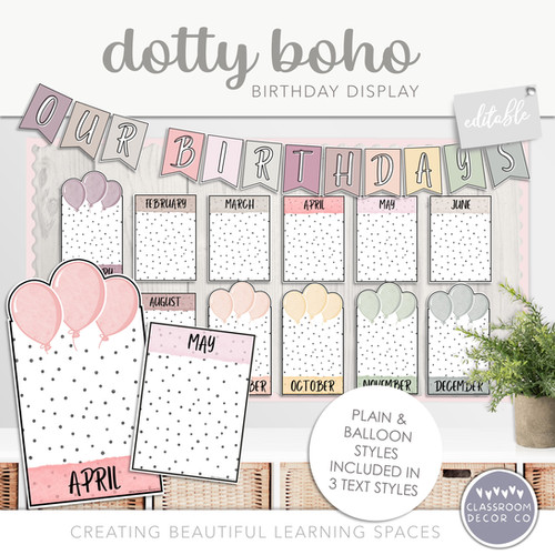Dotty Boho | Birthday Display | Classroom Decor Co