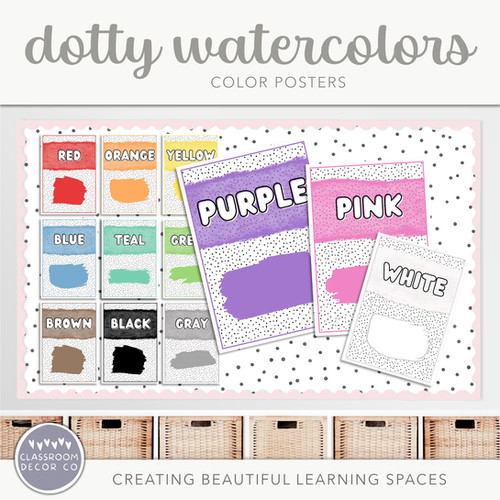 Dotty Watercolor | Color Posters | Classroom Decor Co