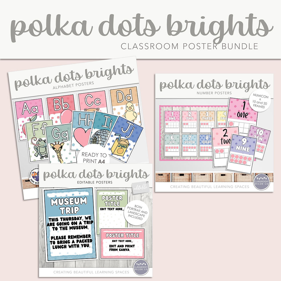 Polka Dots Brights | Classroom Posters Mini Bundle | Classroom Decor Co