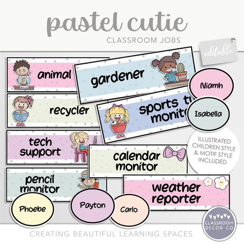 Pastel Cutie | Classroom Jobs | Classroom Decor Co