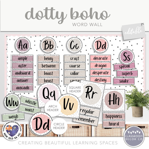 Dotty Boho | Word Wall | Classroom Decor Co