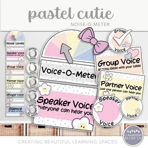 Pastel Cutie | Noise-O-Meter | Classroom Decor Co