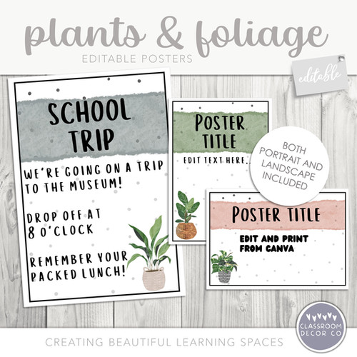 Plants and Foliage | Editable Posters | Classroom Decor Co