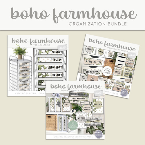 Boho Farmhouse | Organization Mini Bundle | Classroom Decor Co