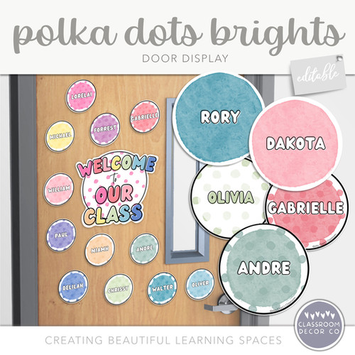 Polka Dots Brights | Door Display | Classroom Decor Co